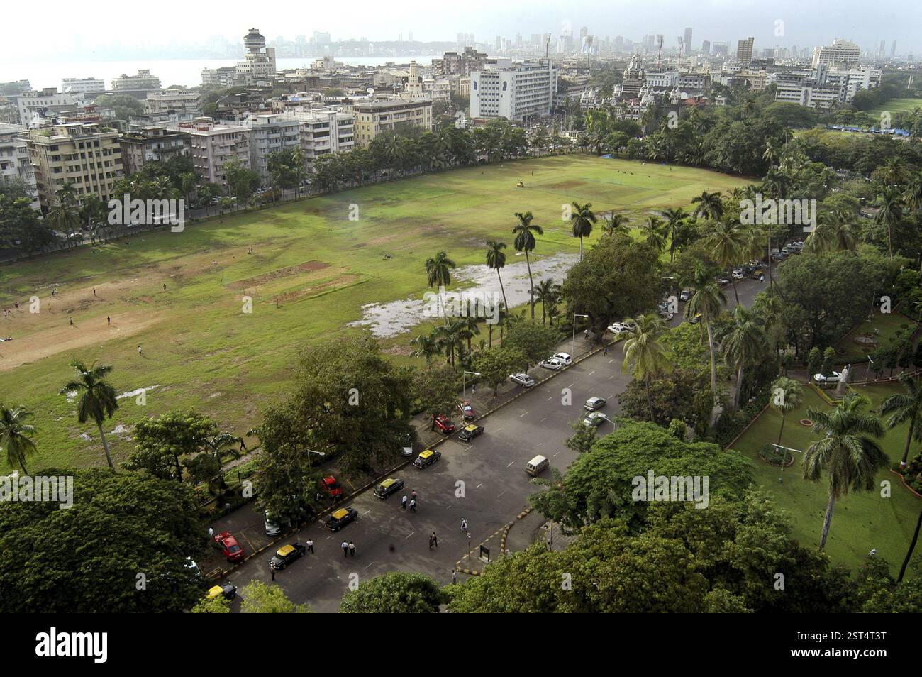 Aerial view of cricket and football paying field Oval maidan in Bombay ...