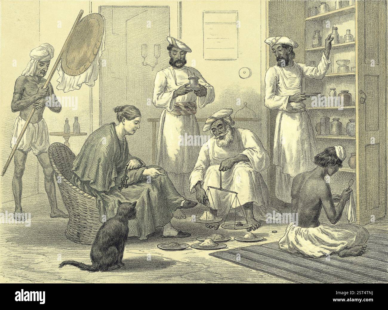 Illustration Lithograph Woodcut of Life in India During British Rule ...