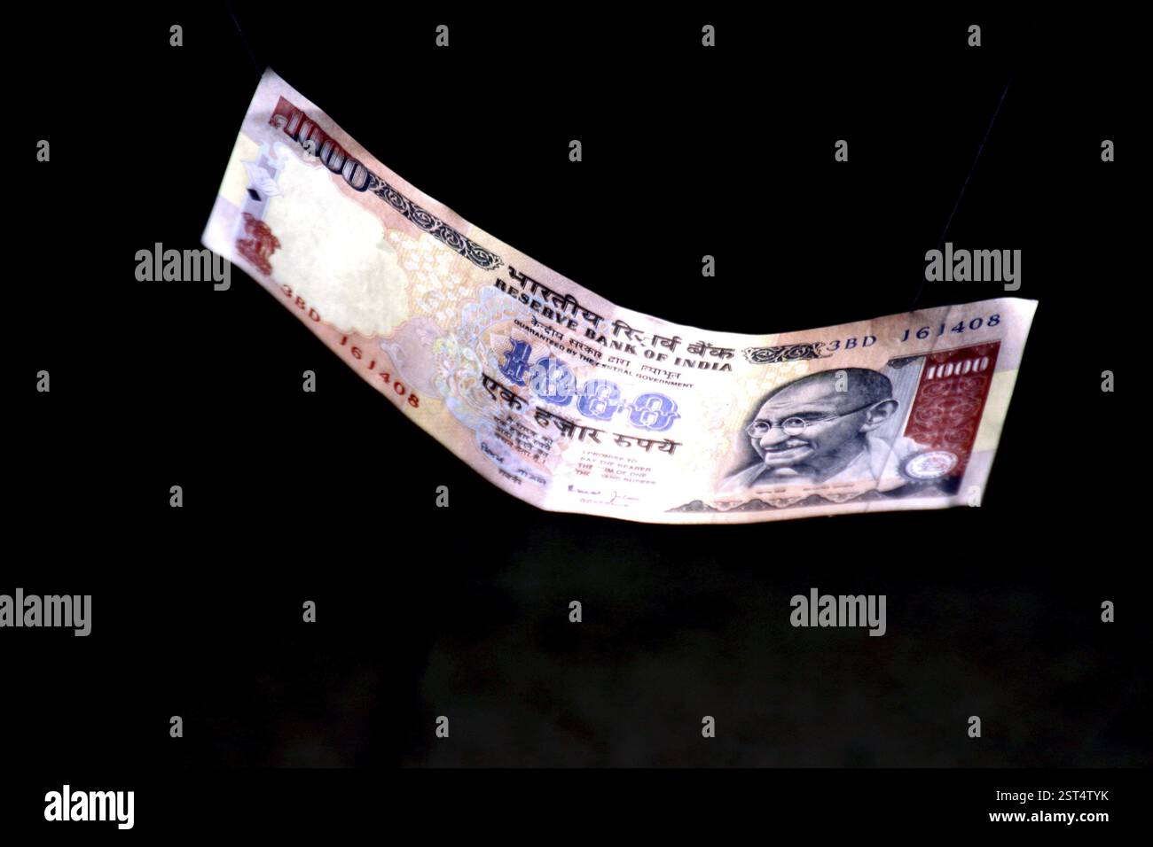 Finance, Bussiness, Money power Rs.1000 currency notes of India, the ...