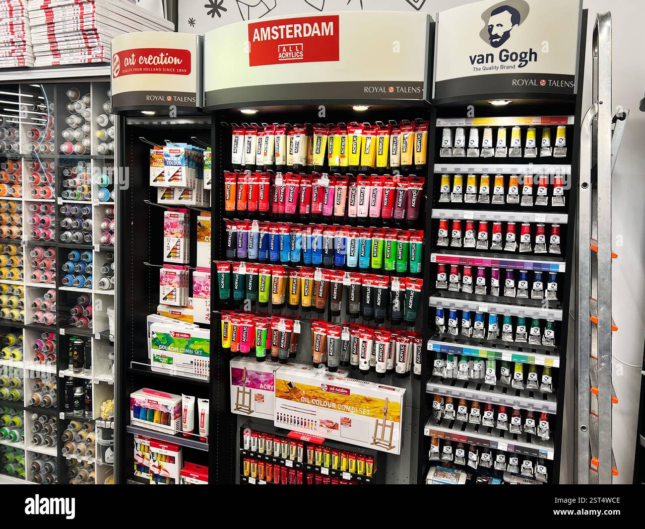 Lviv, Ukraine - February 16, 2025: Art store aisle showcasing a ...