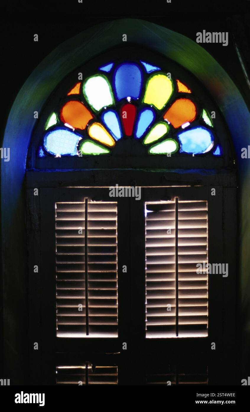 Door of stained glass, Jasdan, Gujarat, India, Asia Stock Photo - Alamy