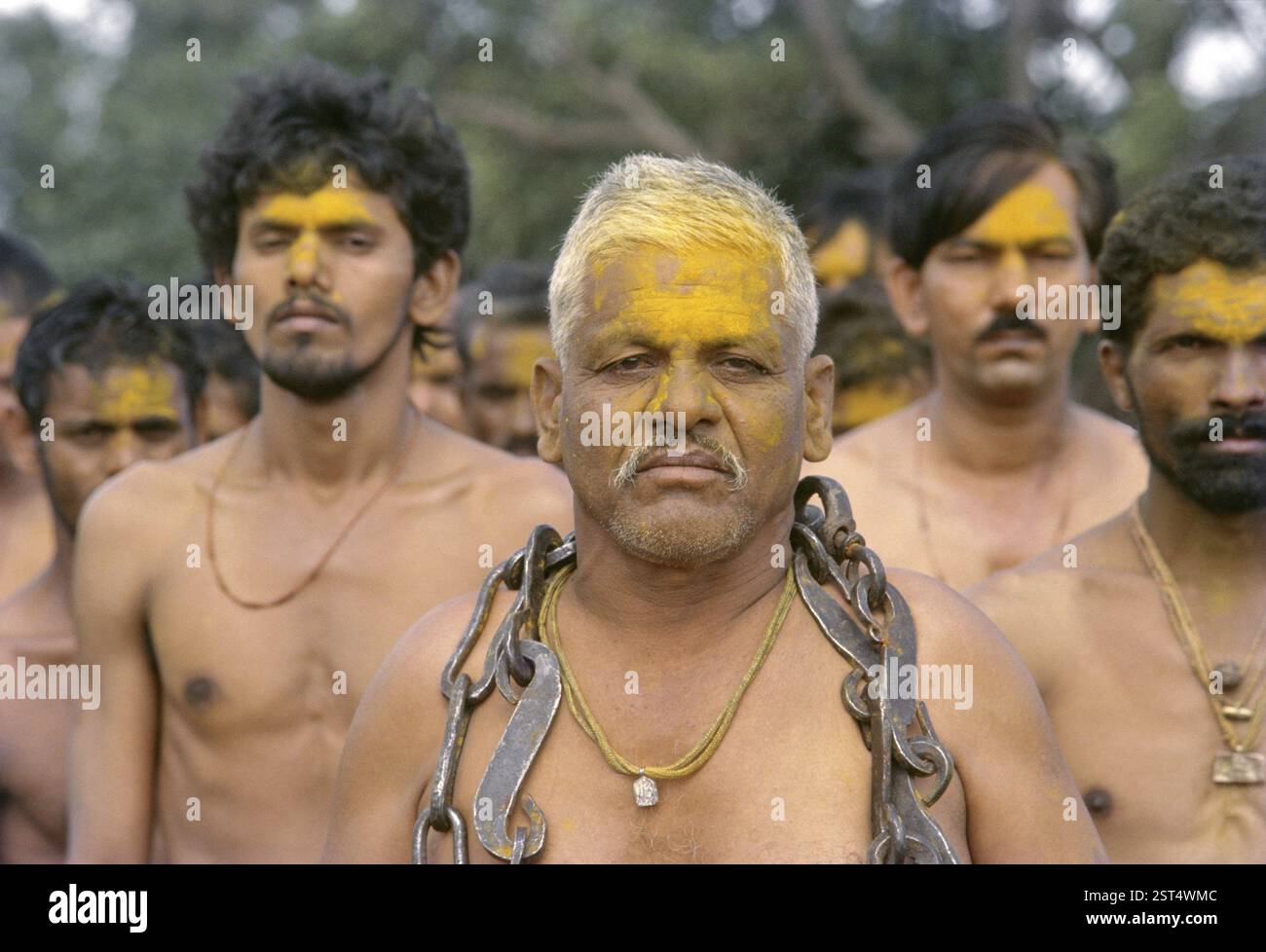 Devotees stripped to the waist waiting to be possessed by Khandoba ...