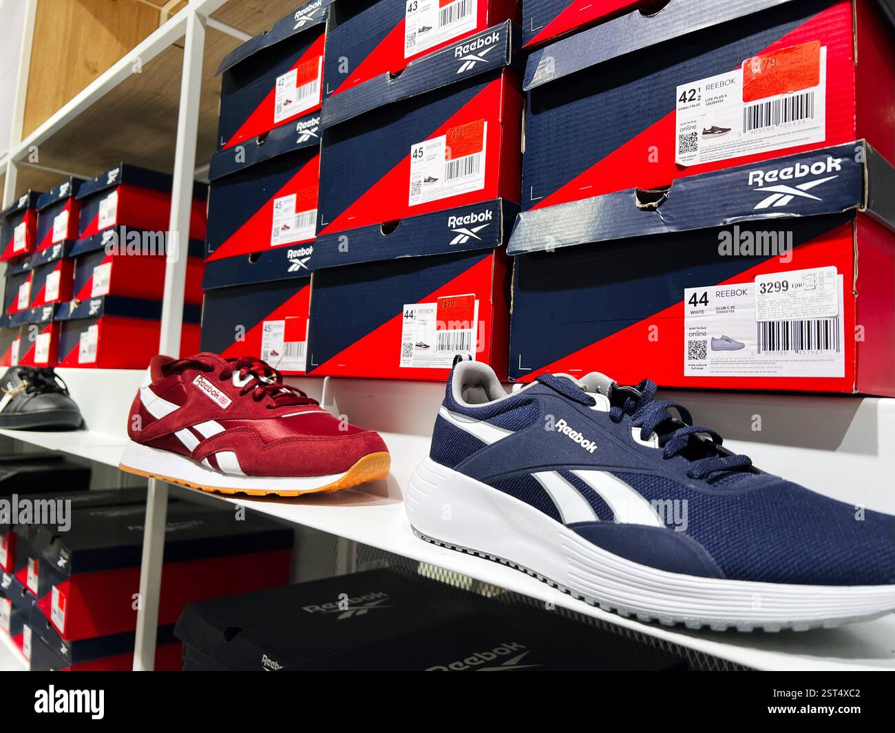 Lviv, Ukraine - February 16, 2025: Reebok branded shoes showcased on ...