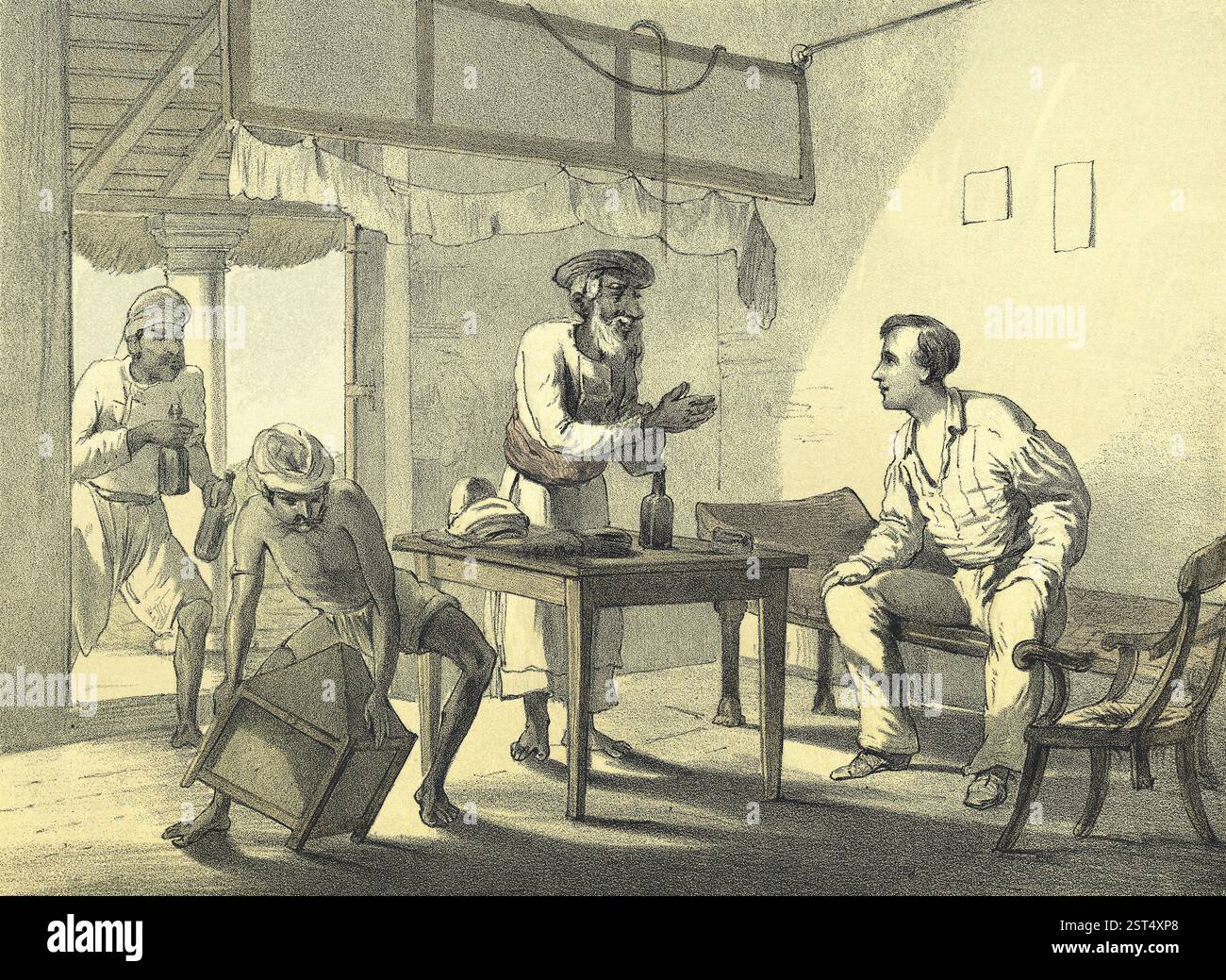 Illustration Lithograph Woodcut of Life in India During British Rule ...