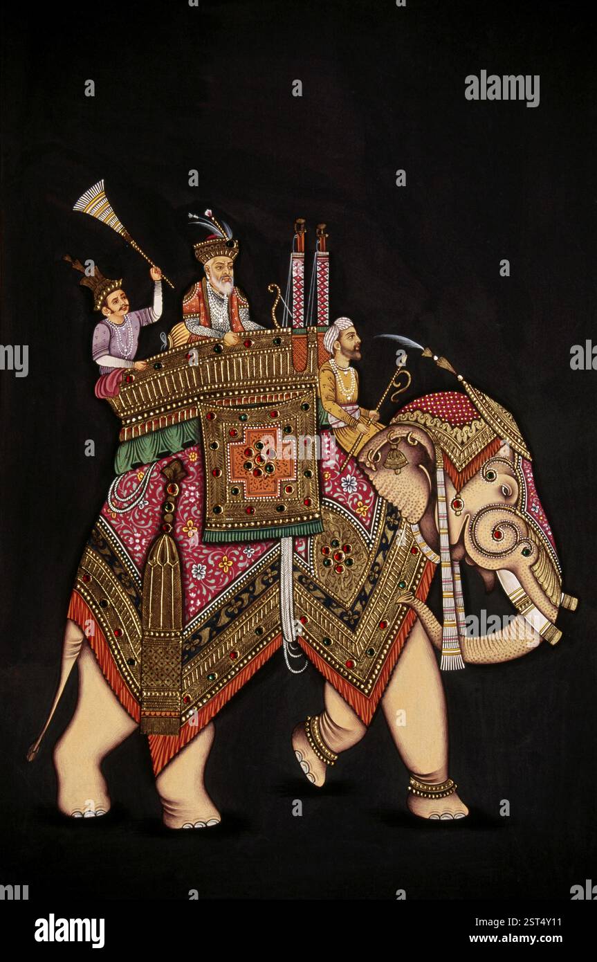 Miniature Painting of Emperor Shah Jahan on Paper Stock Photo - Alamy