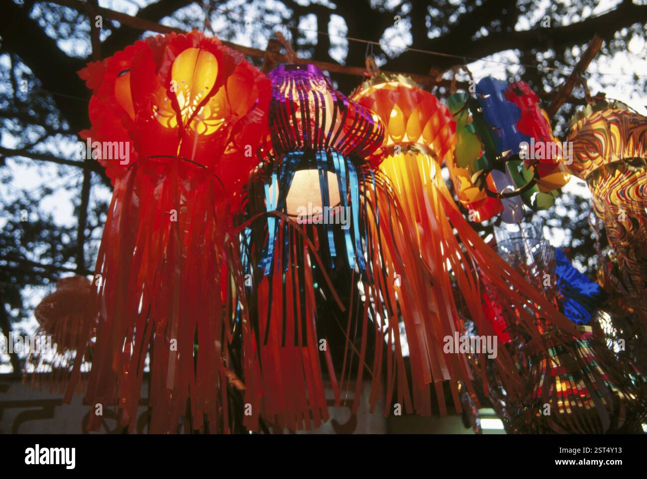 Akash kandil lanterns hanging on Diwali deepawali Festival, india Stock ...