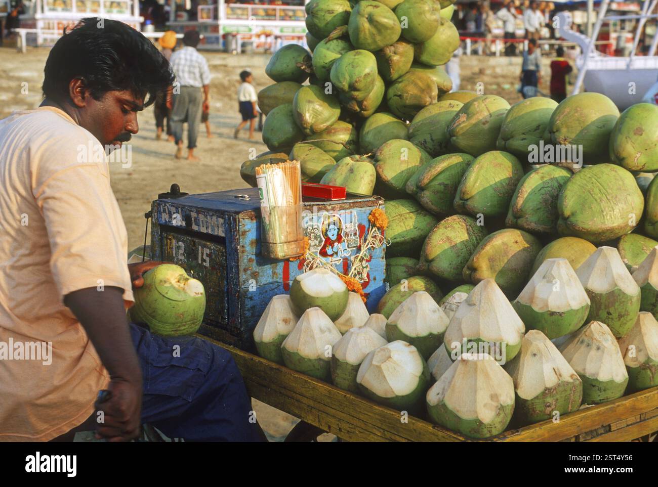 Roadside Vendor - Coconut Water, Mumbai, Maharashtra, India, Asia Stock ...