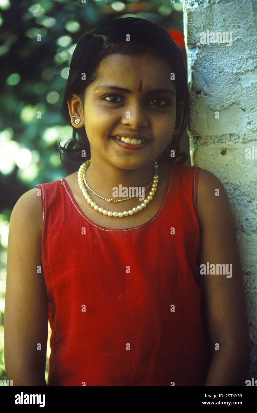 Rural Girl In front of her Home, Pala district, Kerala, India, Asia ...