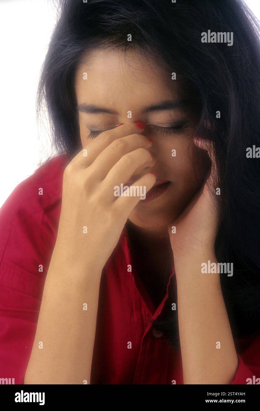 Sad pensive asian womans look hi-res stock photography and images - Alamy