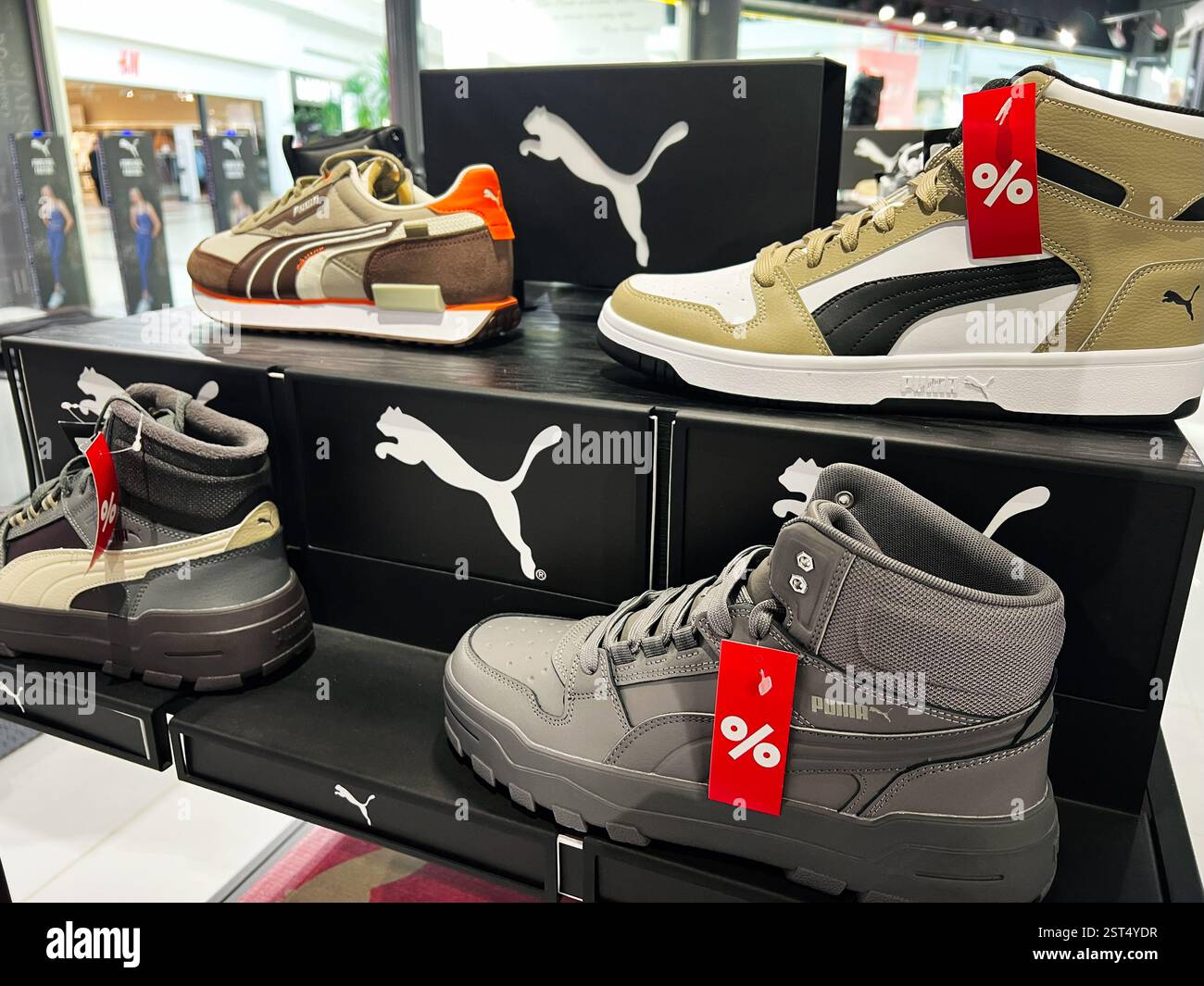Lviv, Ukraine - February 16, 2025: Puma sneakers showcased on a retail ...