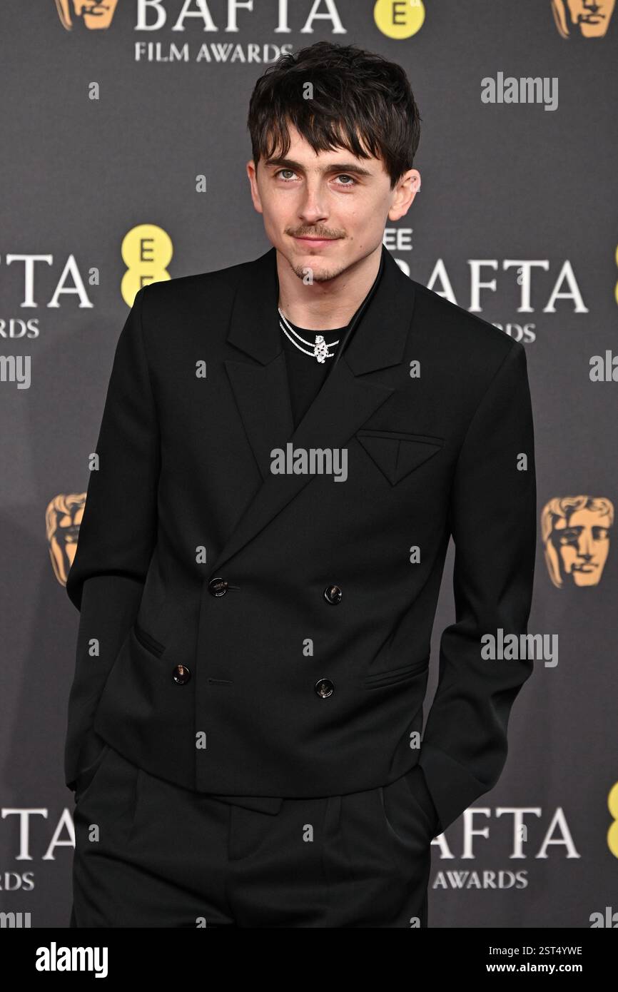 TimothÈe Chalamet attends the 2025 EE BAFTA Film Awards at The Royal ...
