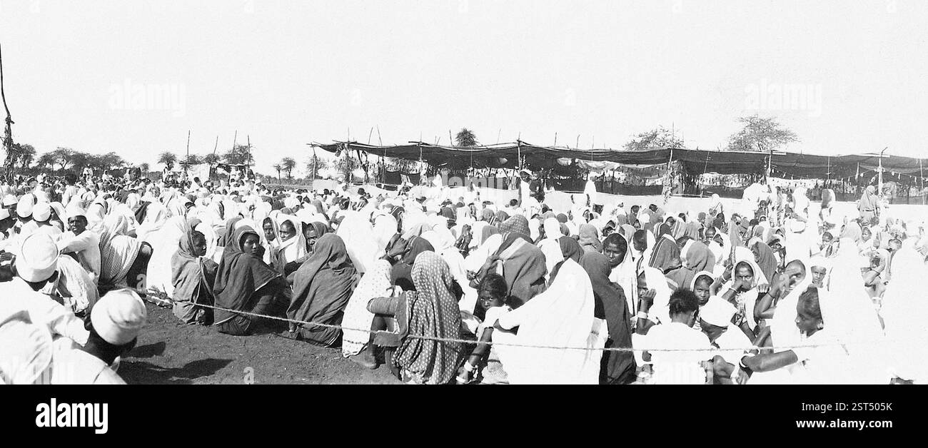 Mahatma Gandhi addressing a meeting at Karadi, Gujarat, India, April ...