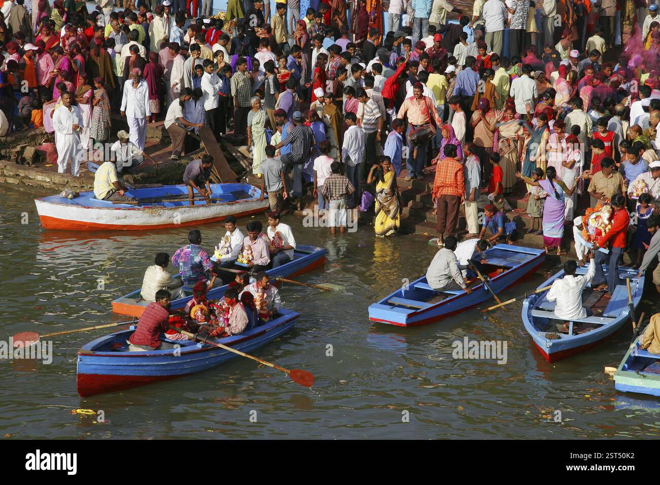 Festival The immersion of idols of Lord Ganesh, the elephant headed God ...