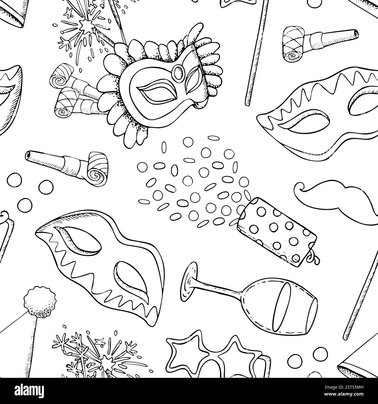 Carnival party accessories black Stock Vector Images - Alamy