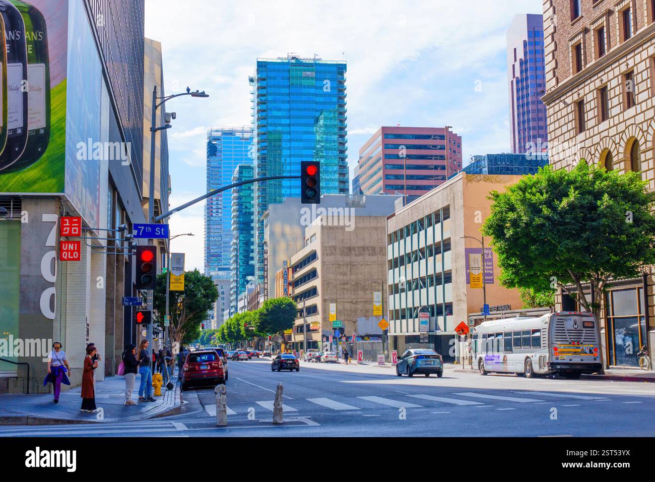Los Angeles, California - January 7, 2025: View of the intersection at ...