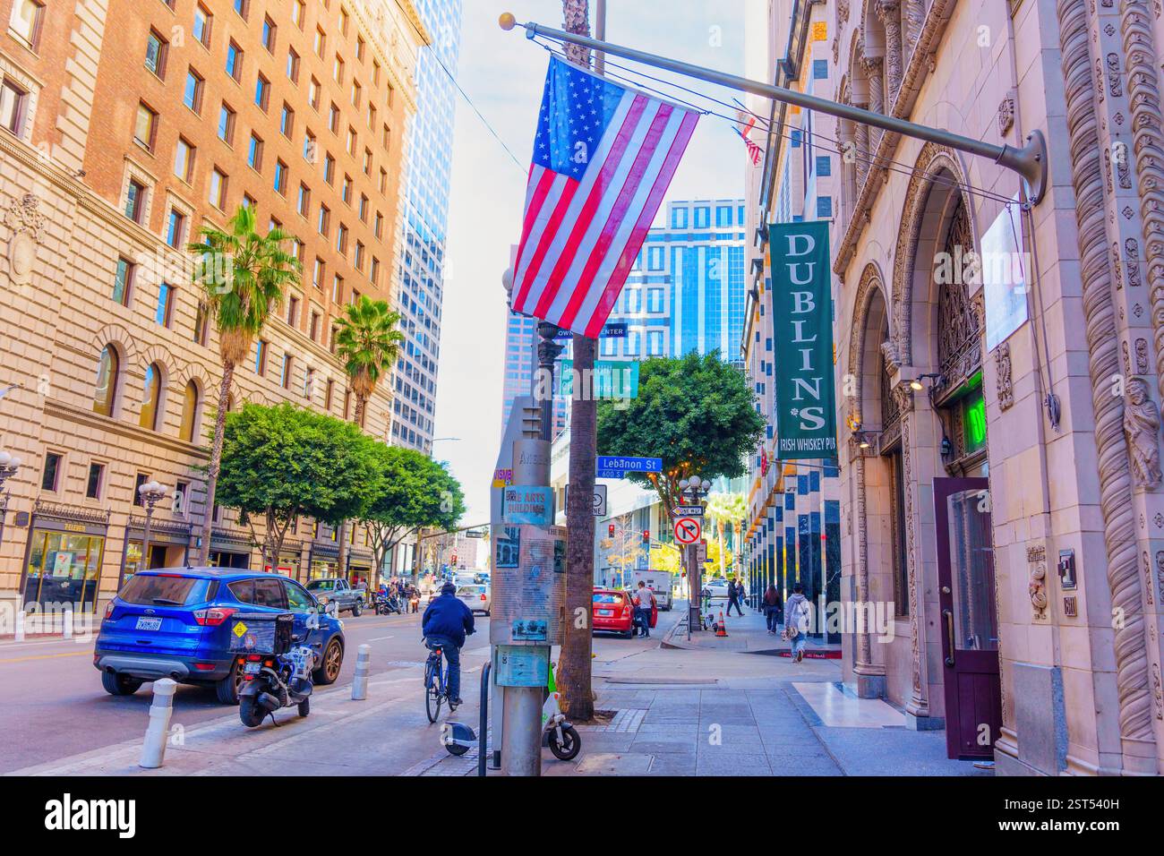 Los Angeles, California - January 7, 2025: Colorful view of Dublin's Whiskey Irish Pub on a ...