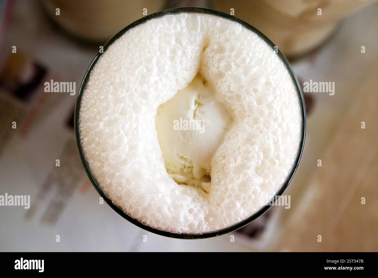Cold coffee with ice cream, single glass, drinks, circle Barista ...