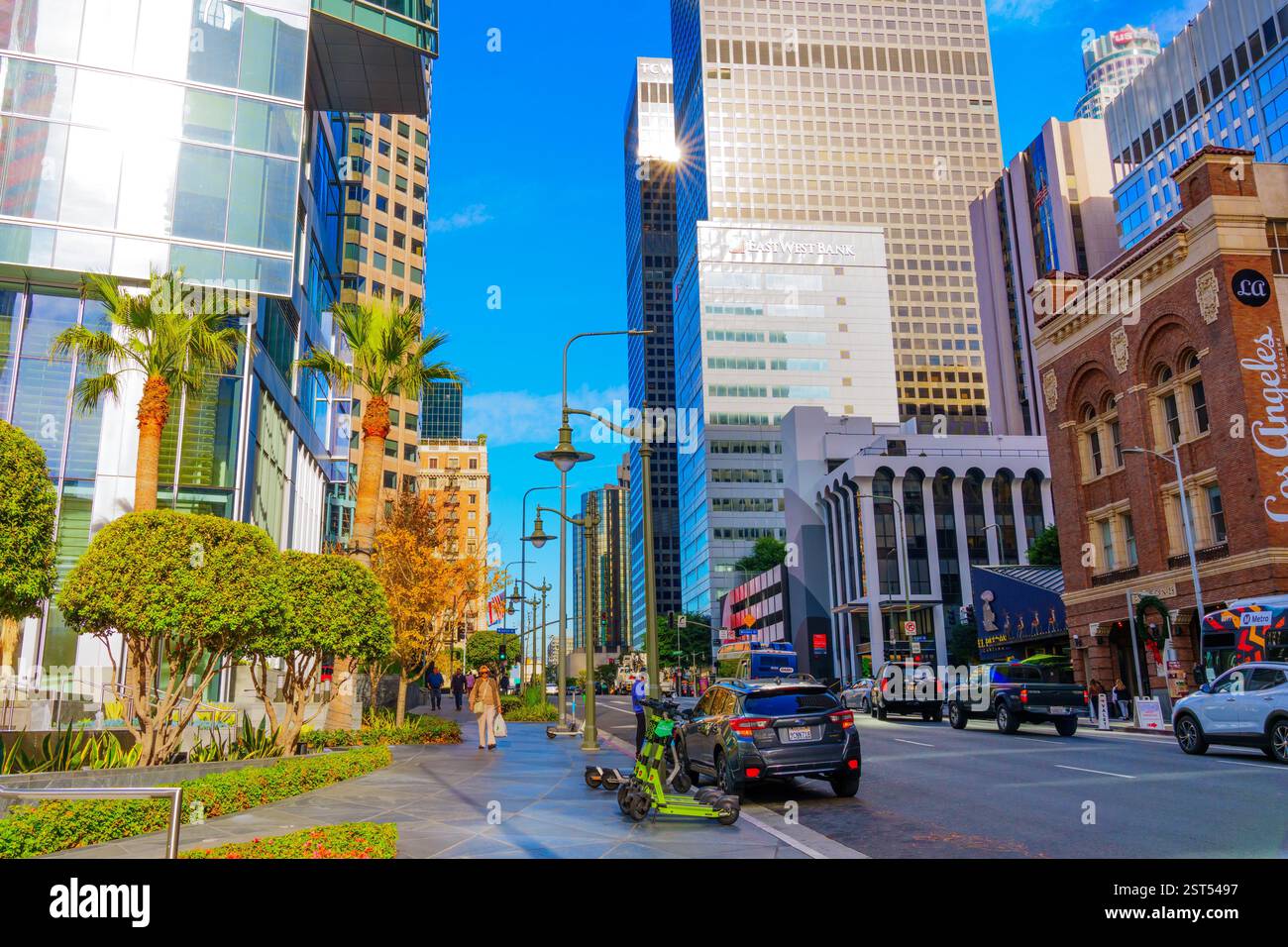 Los Angeles, California - January 7, 2025: View of the bustling ...