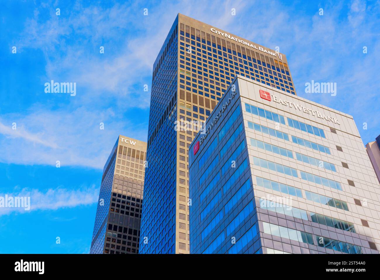 Los Angeles, California - January 7, 2025: Upward view of TCW Tower ...