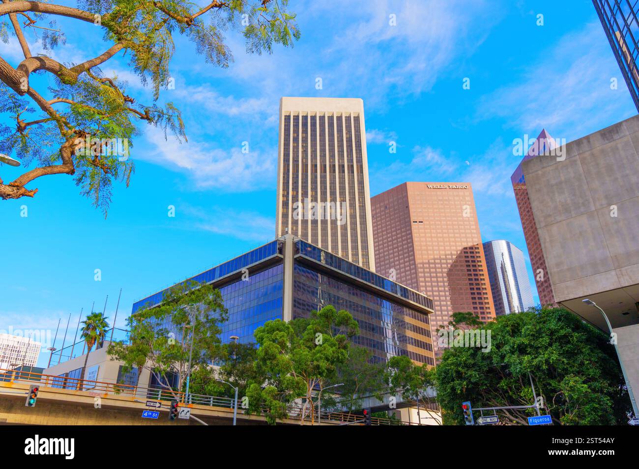 Los Angeles, California - January 7, 2025: Prominent buildings in ...