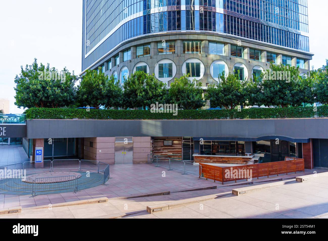 Los Angeles, California - January 7, 2025: View of a closed cafe area ...