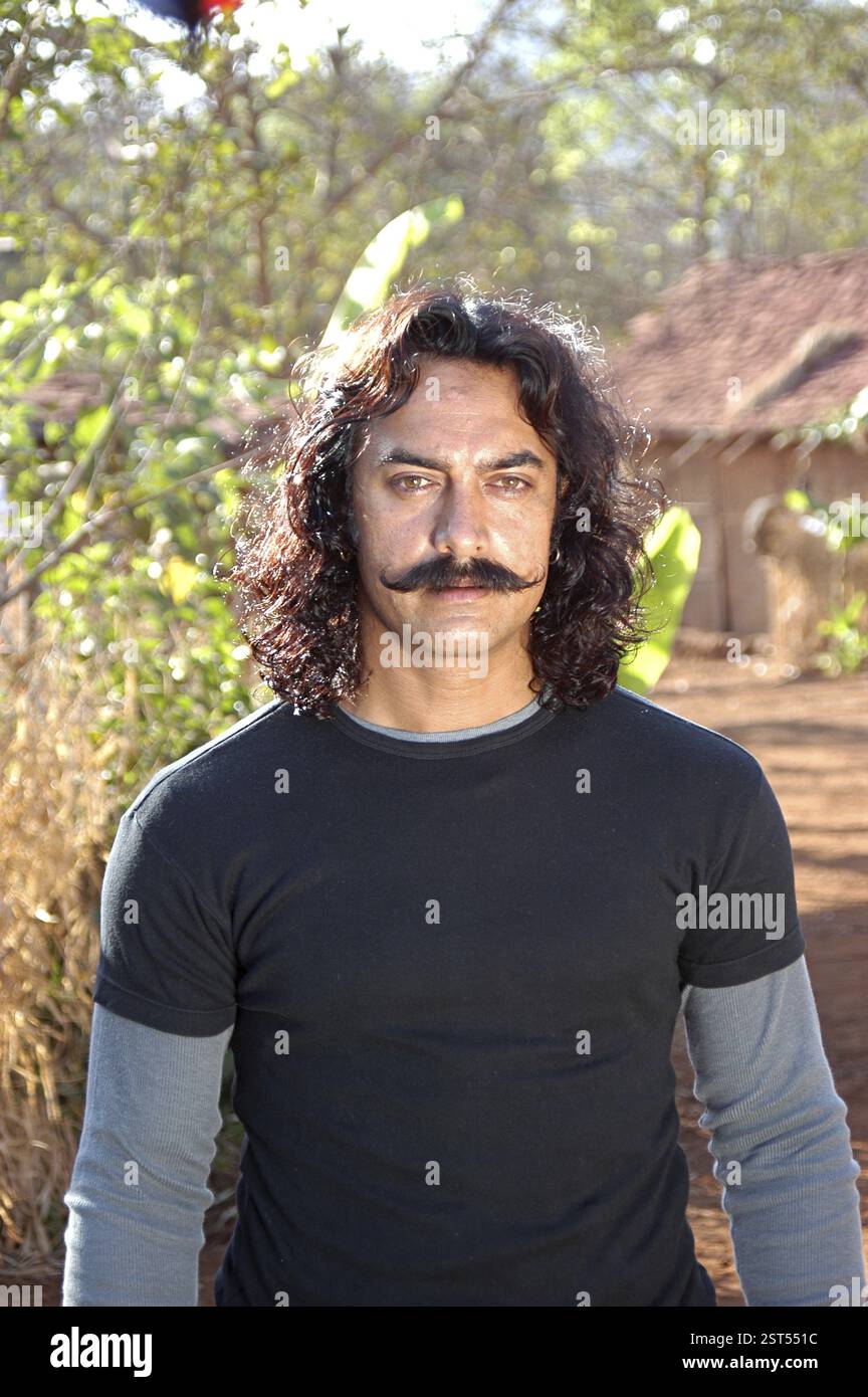 Indian actor Bollywood star Aamir Khan on the sets of film based on the ...