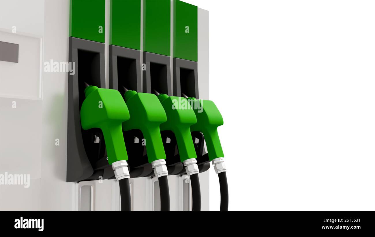 3D model of fuel nozzles at a gas station, gasoline nozzle at a gas ...
