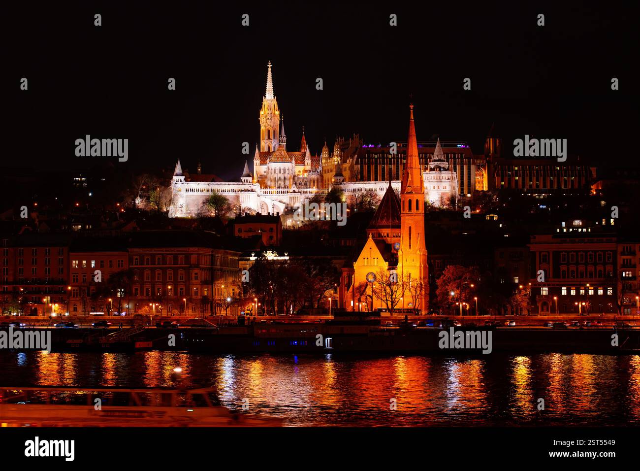 Budapest, Hungary - November 24, 2024: Stunning night view of Buda ...