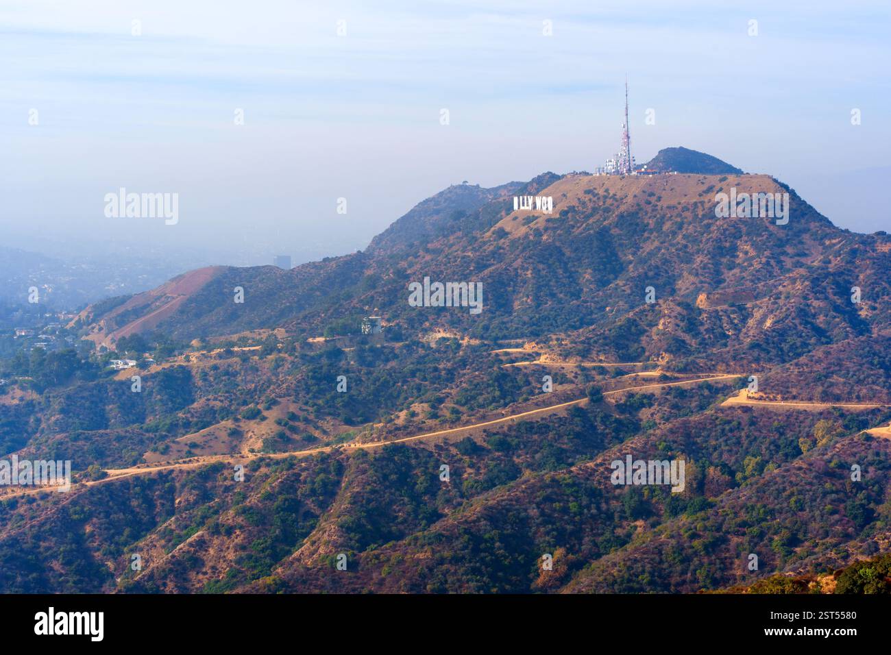 Los Angeles, California - December 28, 2024: Distant view of the iconic ...