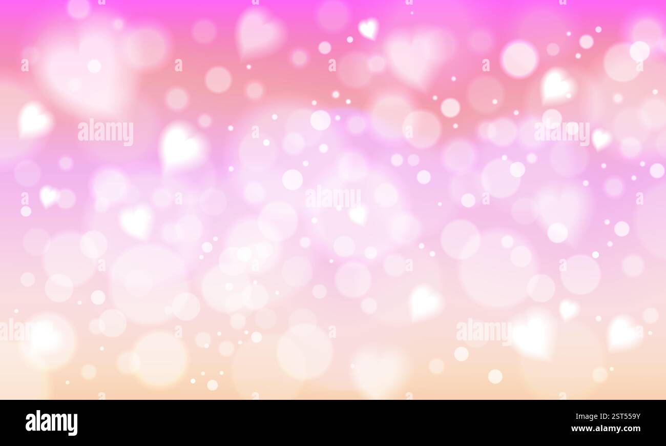 Cute subtle red yellow gradient with bokeh effect and hearts. The ...