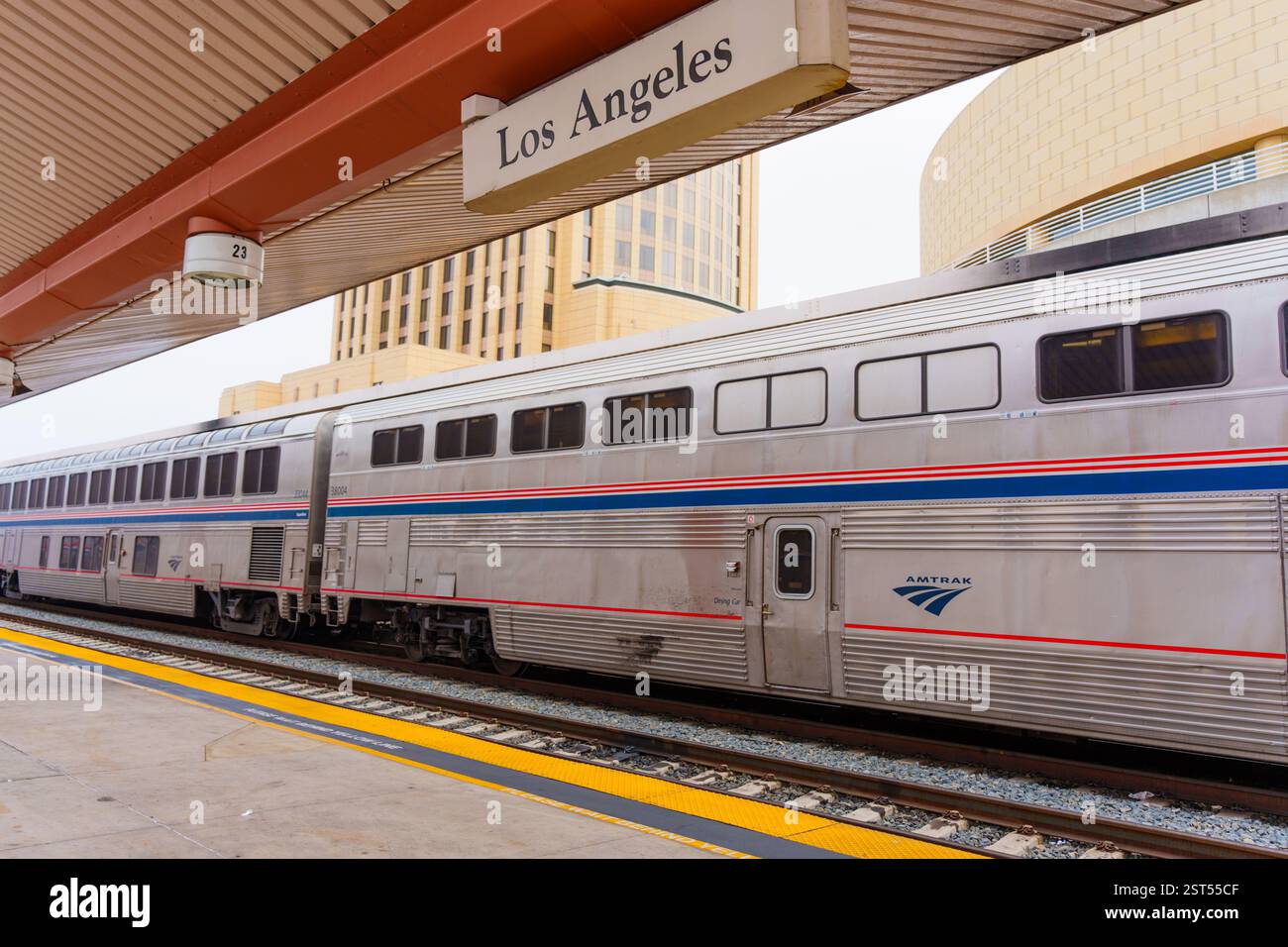 Los Angeles, California - December 30, 2024: Amtrak train at Los ...