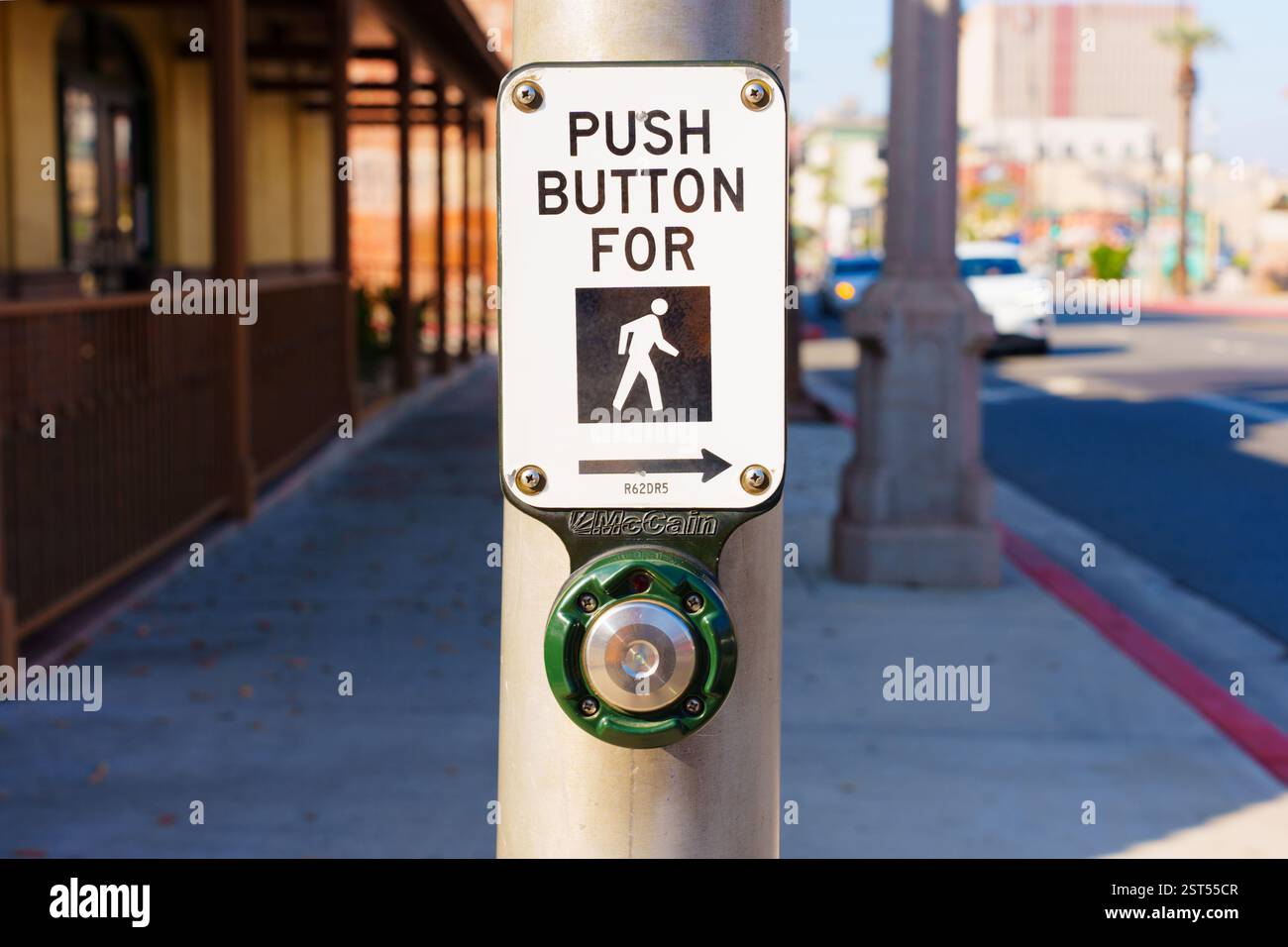 Los Angeles, California - December 30, 2024: Pedestrian push button ...
