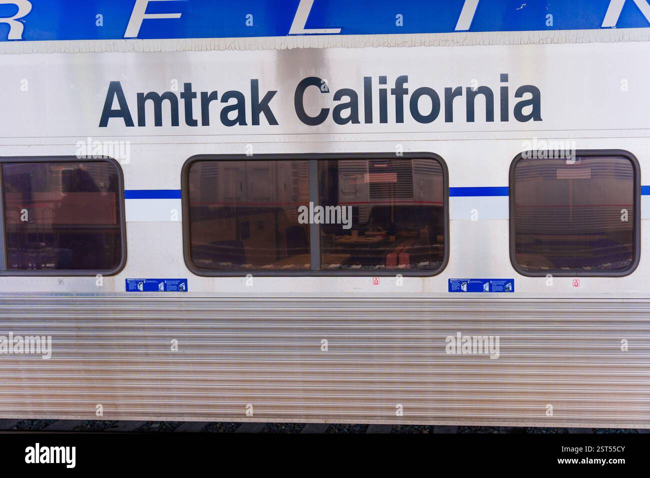 Los Angeles, California - December 30, 2024: Detailed view of an Amtrak ...