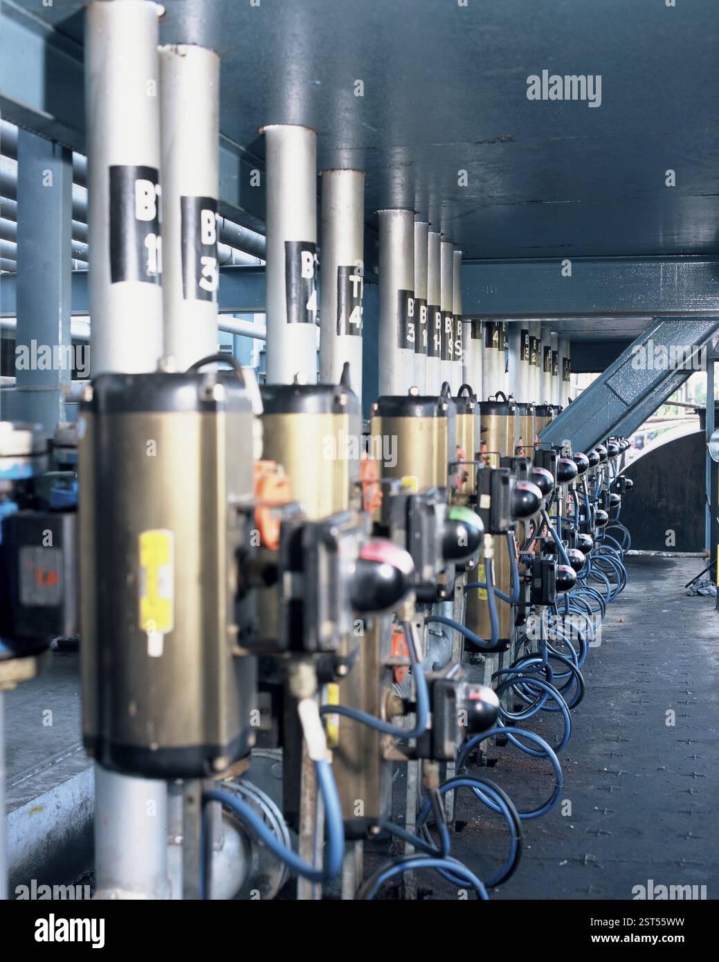 Indian Industry petrochemical factory showing pipe lines with valve ...