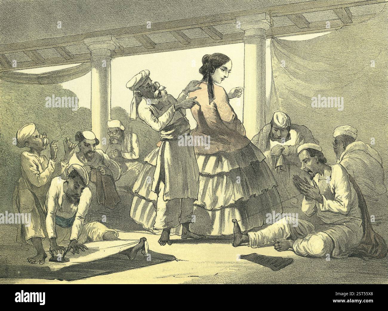 Illustration Lithograph Woodcut of Life in India During British Rule ...