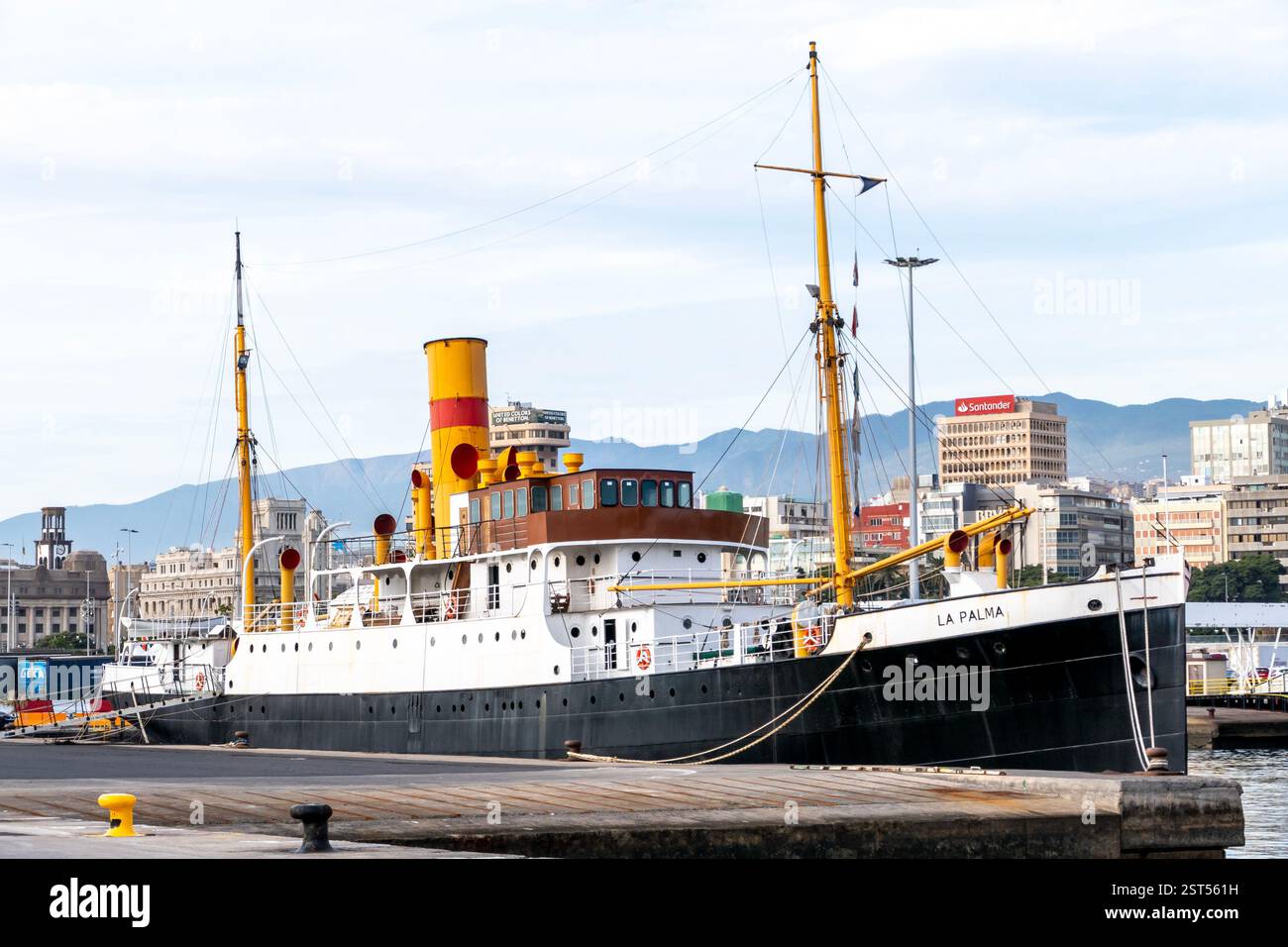 The Steamship 'La Palma' in Santa Cruz Harbour, Tenerife. This ship was ...