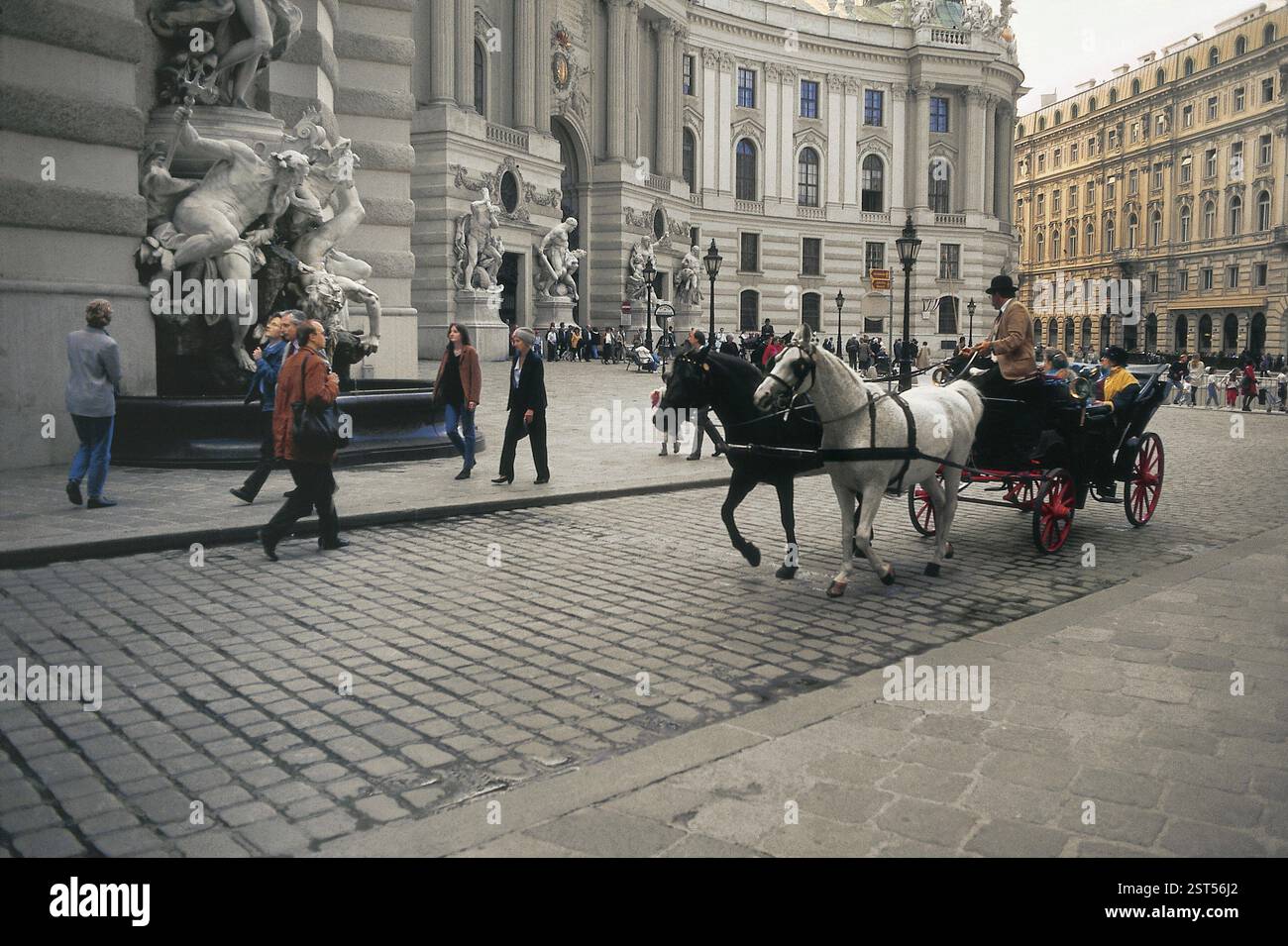 Horse Cart on Street of Vienna Town, Austria, Europe Stock Photo - Alamy