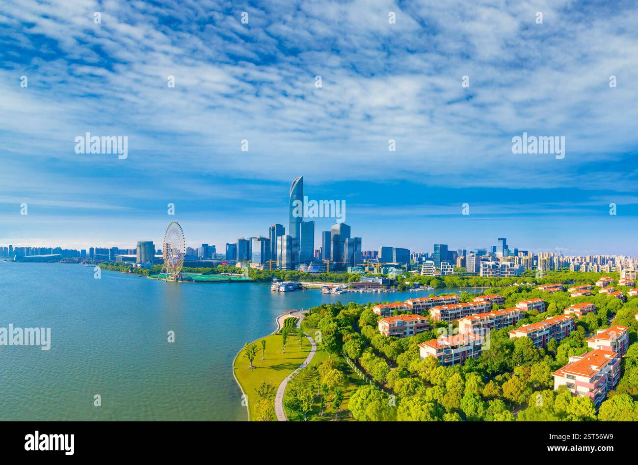 Villas on the Jinji Lake River in Suzhou, Jiangsu Province, China Stock ...