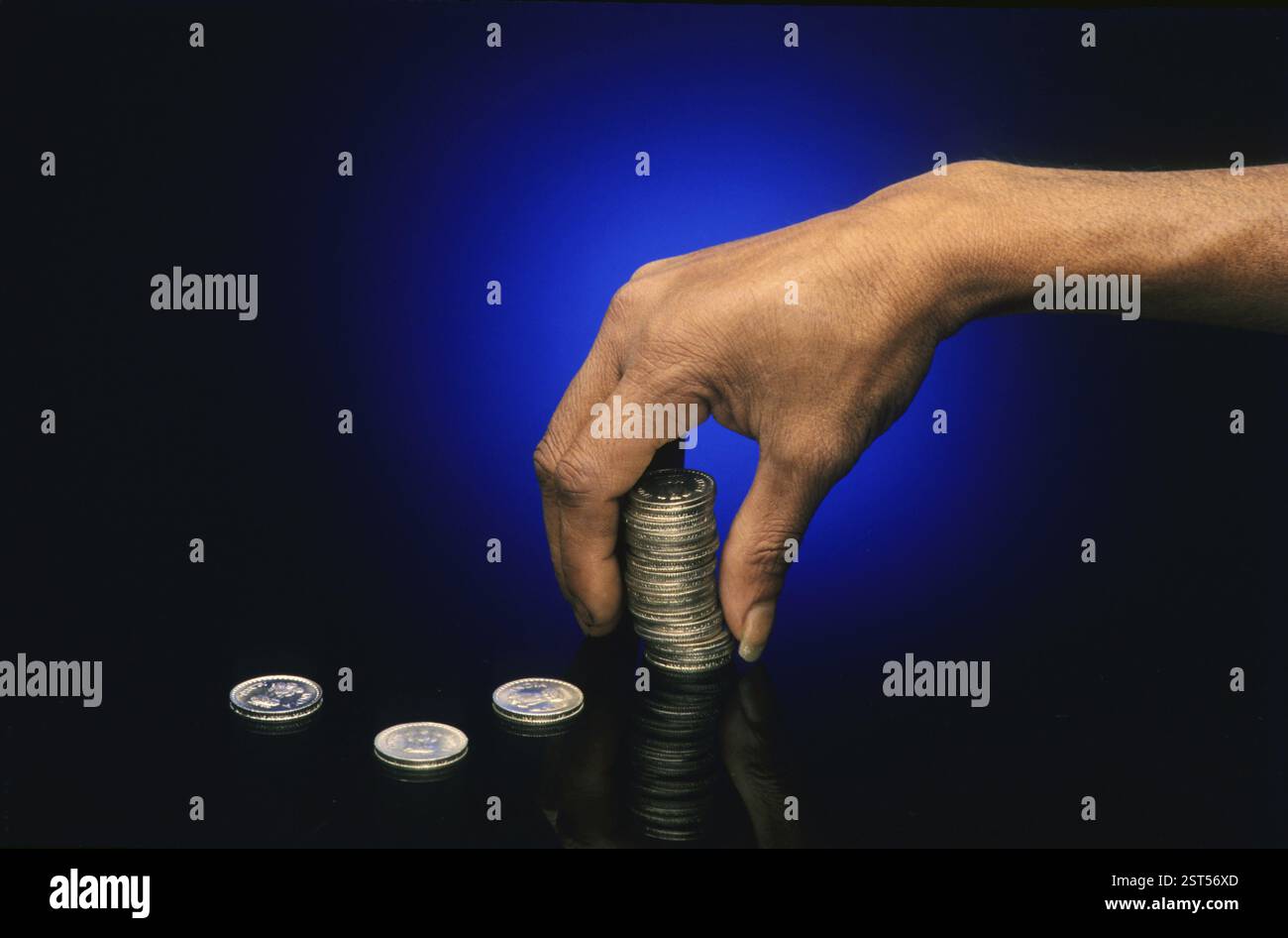 Hand, Five Rupees Coins, Concept Stock Photo - Alamy