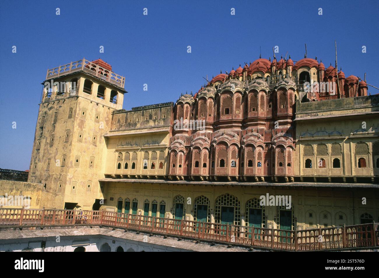 Front view of Hawa Mahal Palace of wind, Jaipur, Rajasthan, India, Asia ...