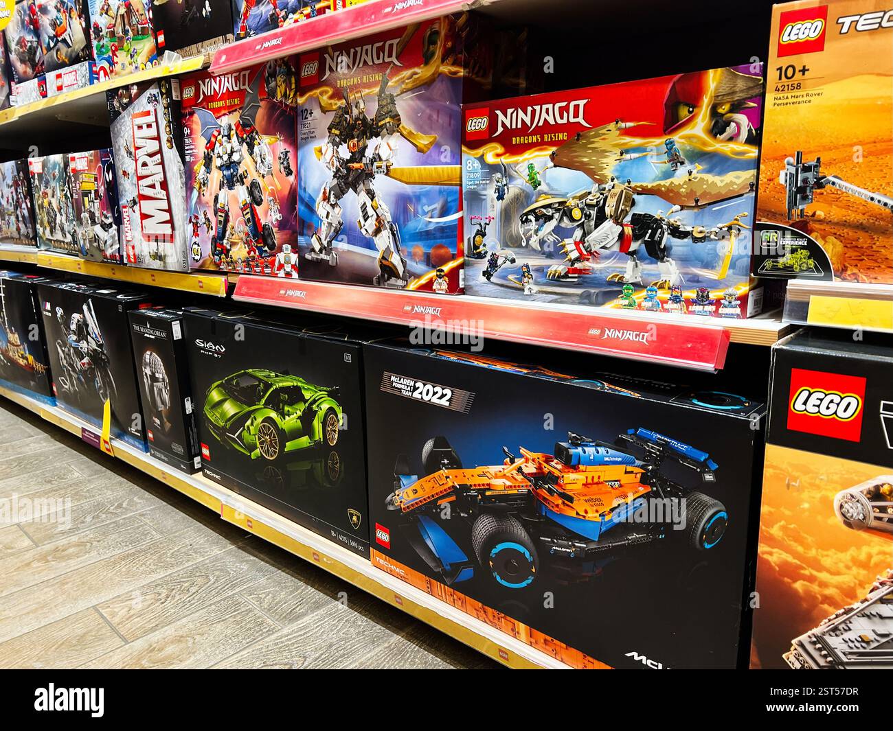 Lviv, Ukraine - February 16, 2025: A vibrant display of colorful LEGO ...