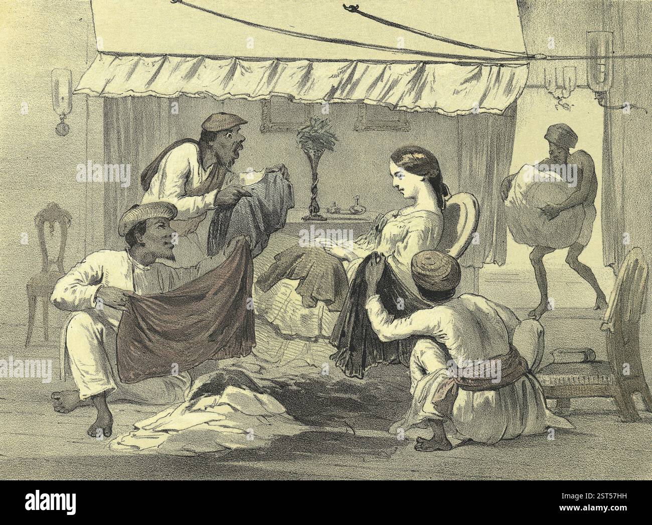 Illustration Lithograph Woodcut of Life in India During British Rule ...