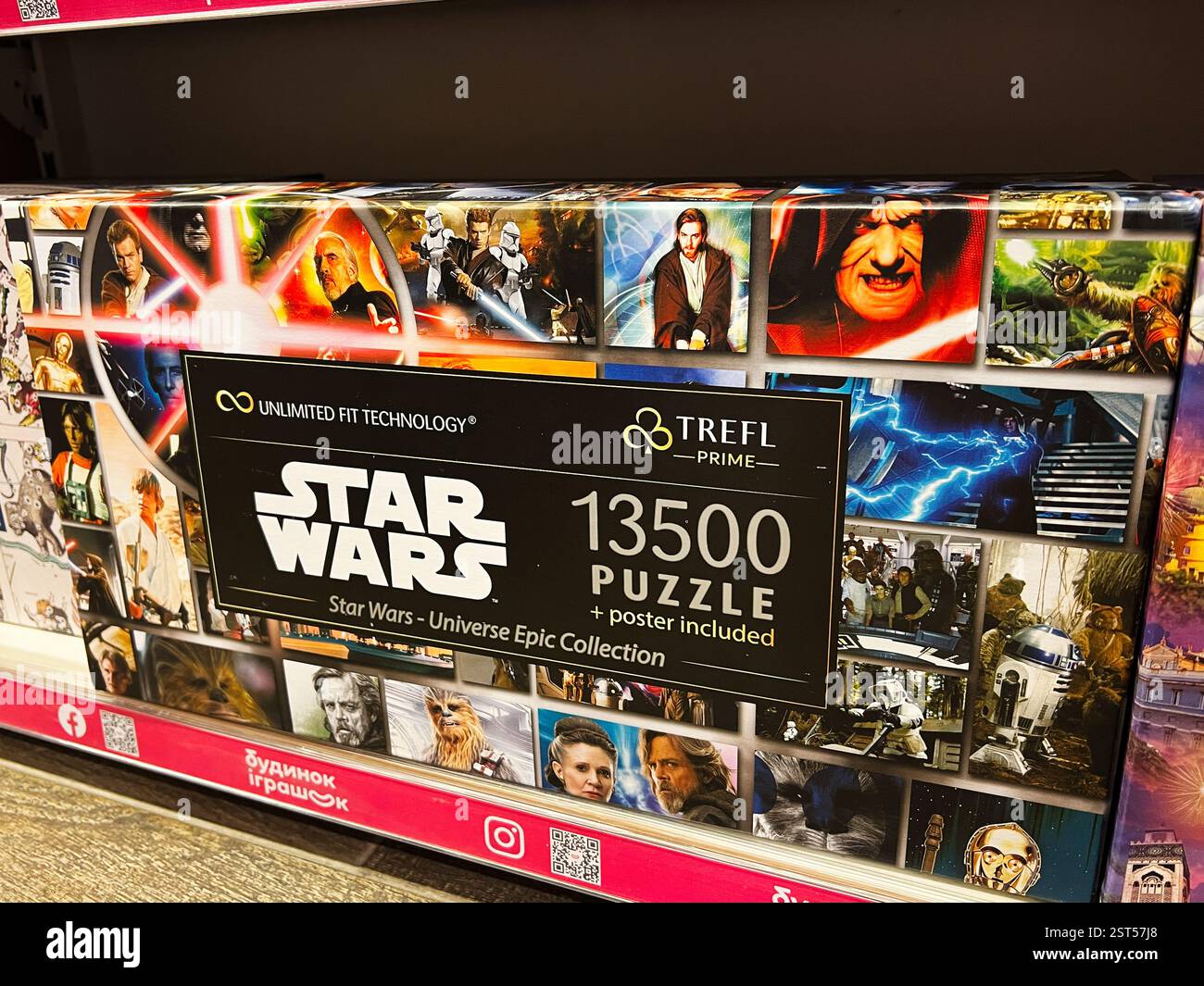Lviv, Ukraine - February 16, 2025: Detailed Star Wars puzzle packaging ...