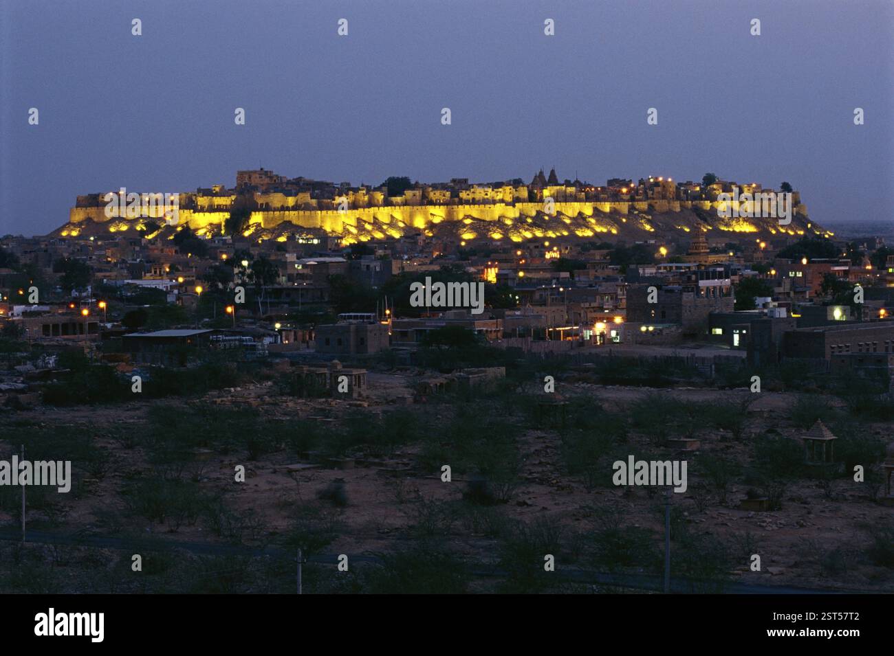 Night view of Jaisalmer fort, Jaisalmer, Rajasthan, India, Asia Stock ...