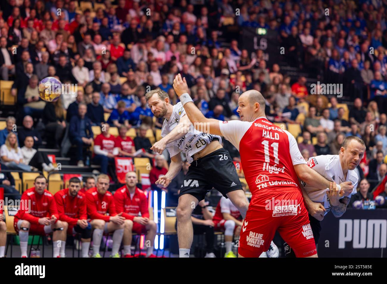 Herning, Denmark. 16th Feb, 2025. Peter Balling (26) of Bjerringbro ...