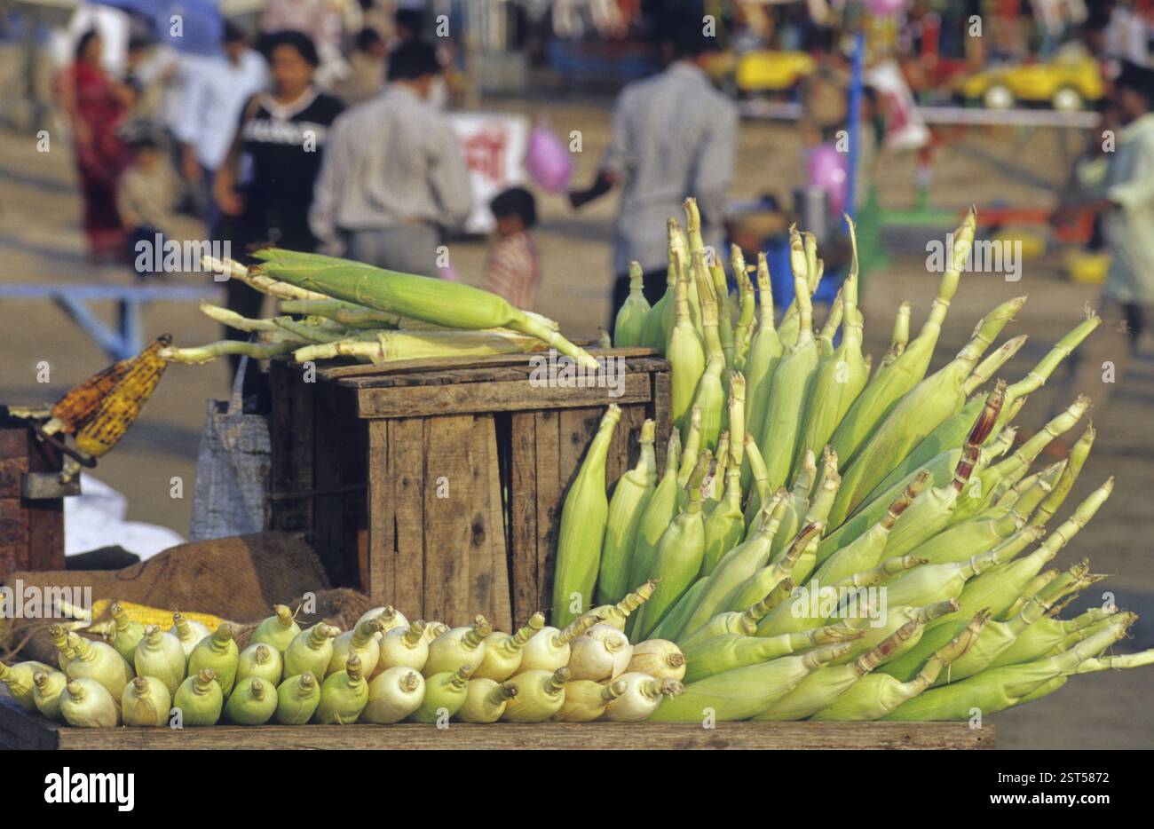 Corn Stall at Juhu Beach, Mumbai, Maharashtra, India, Asia Stock Photo ...