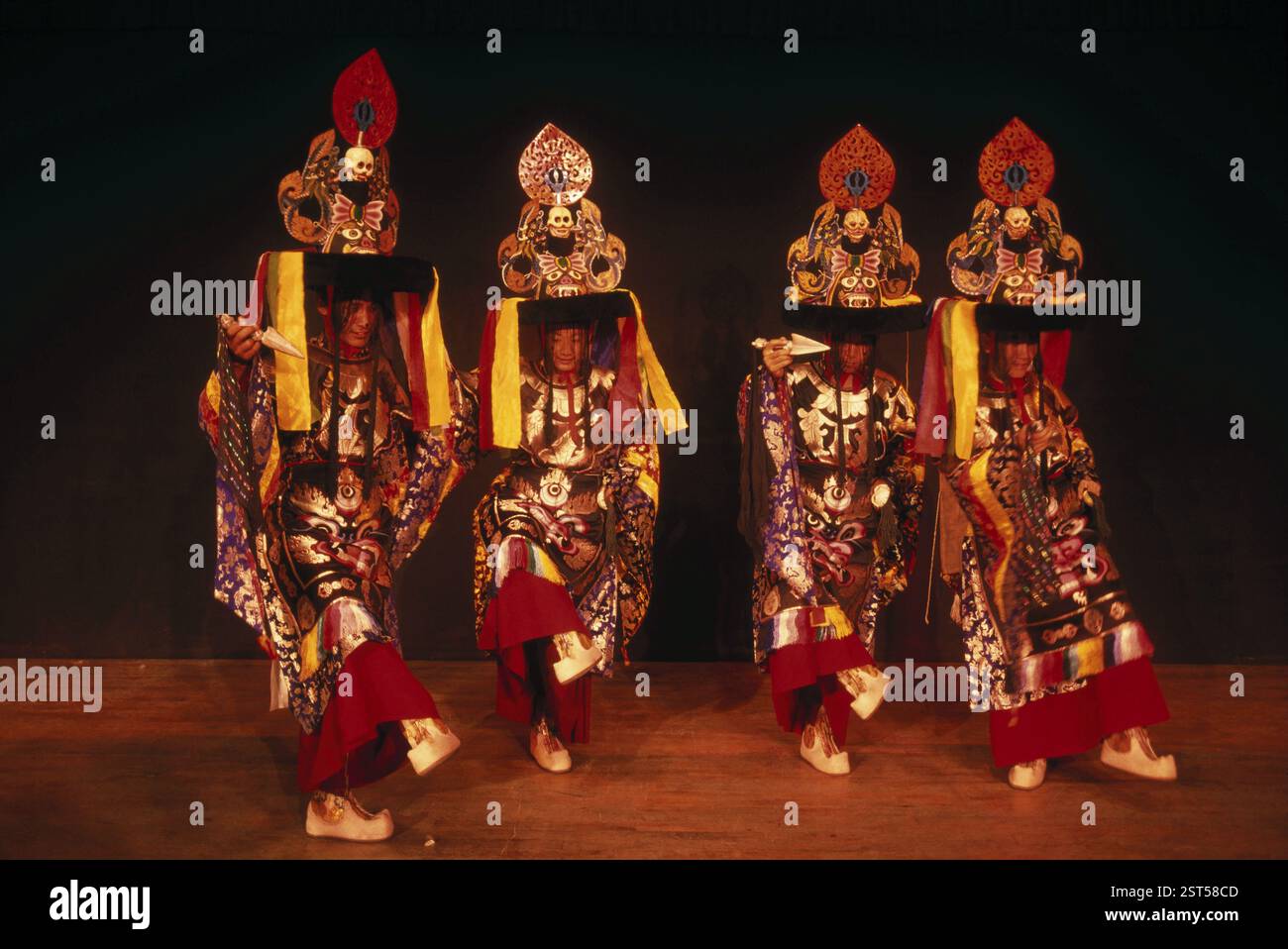 Spiritual dance for monks, Tibetan dance, India, Asia Stock Photo - Alamy