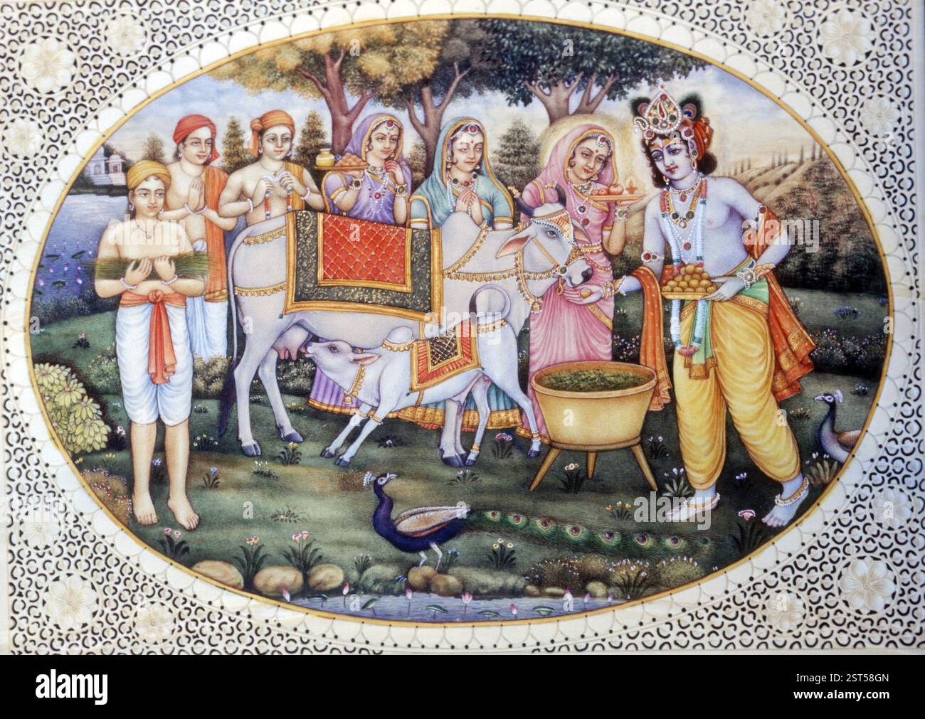 Radha Krishna's Miniature Paintings Stock Photo - Alamy