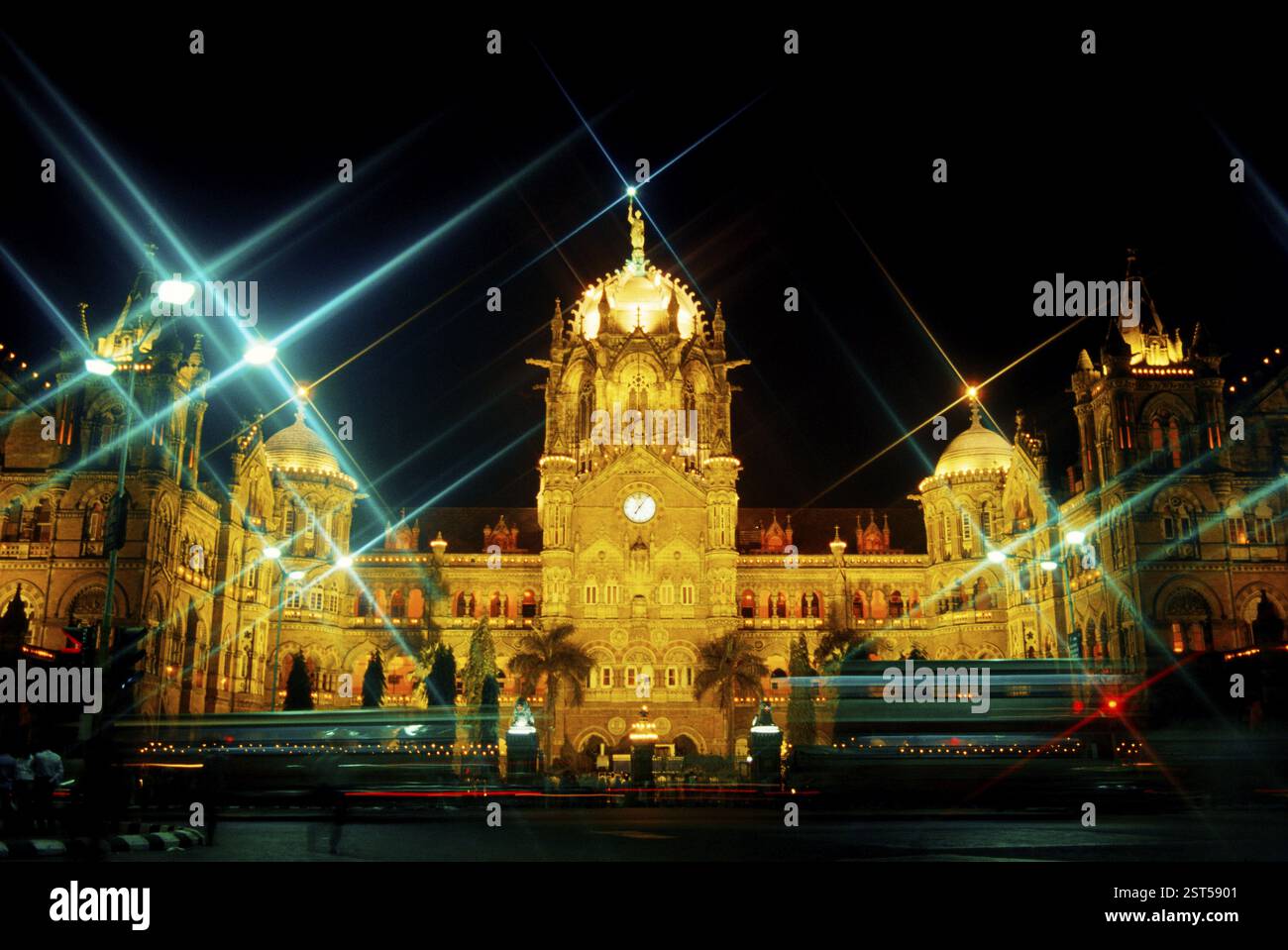 Illuminated Victoria Terminus VT now Chhatrapati Shivaji Terminus CST ...