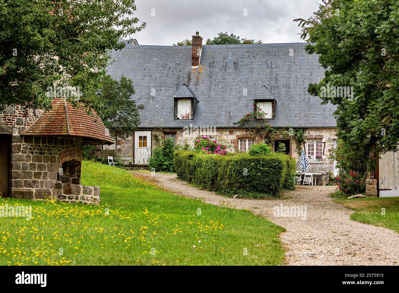 The village of Veules Les Roses in the Normandy of France Stock Photo ...